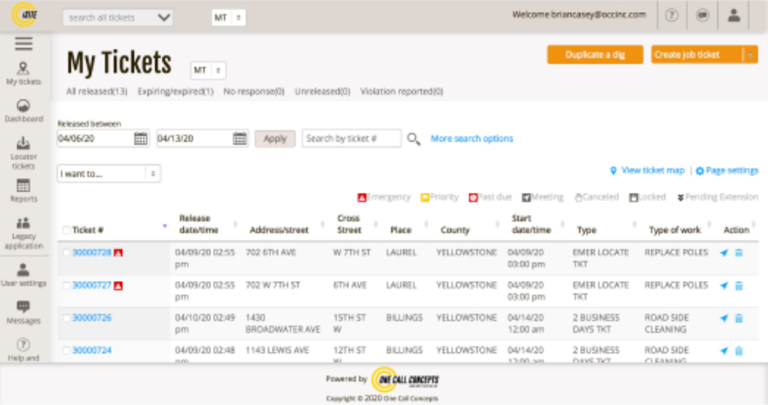 Locate Ticket Status - New Statuses – Montana811